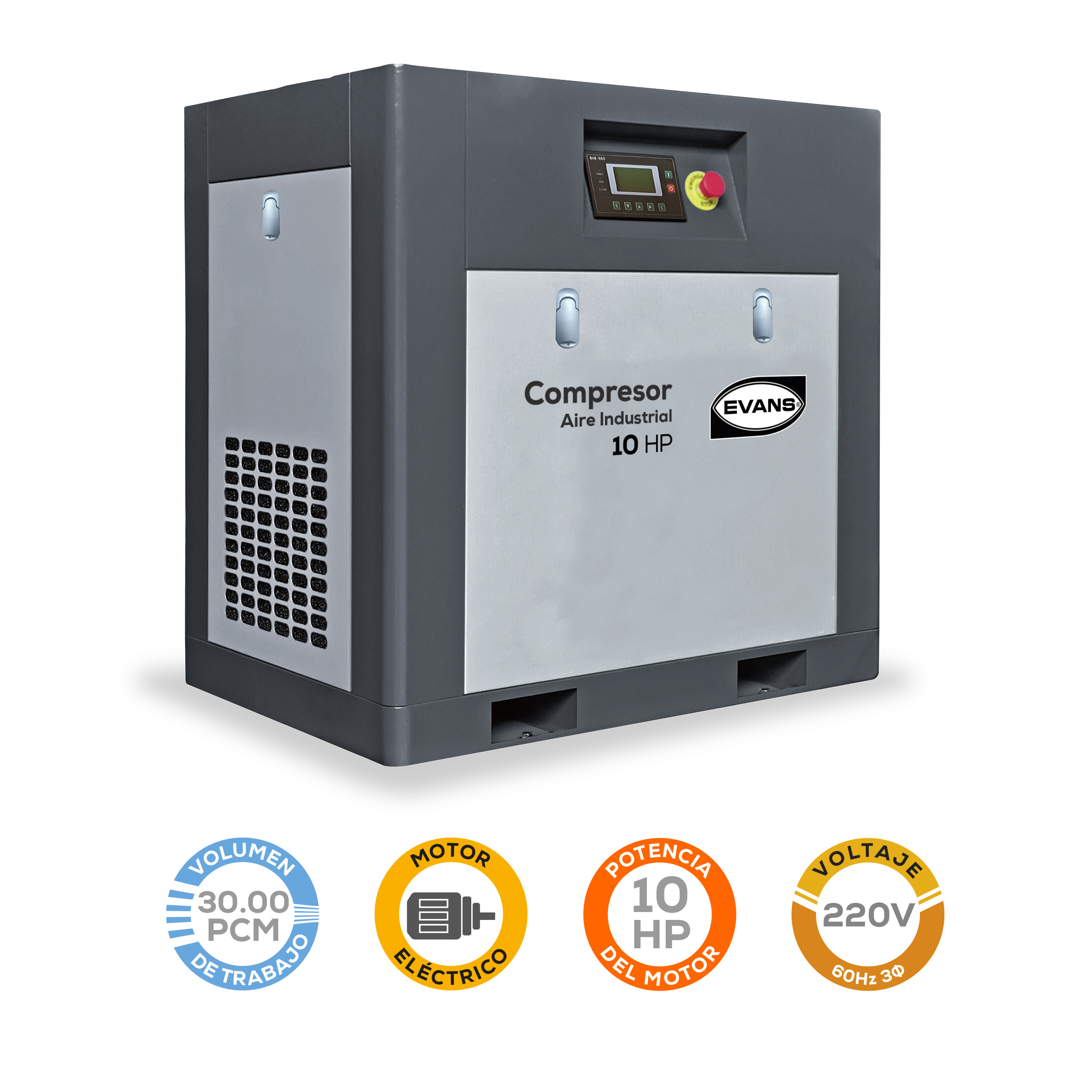 Compresor de tornillo 10HP 220V | Evans Colombia